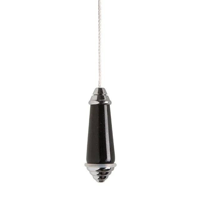 Miller - Classic Chrome And Black Ceramic Light Pull - Victorian Plumbing